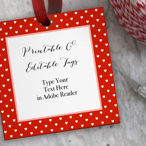 Editable Valentine's Day Gift Tags. Printable Valentines - Etsy
