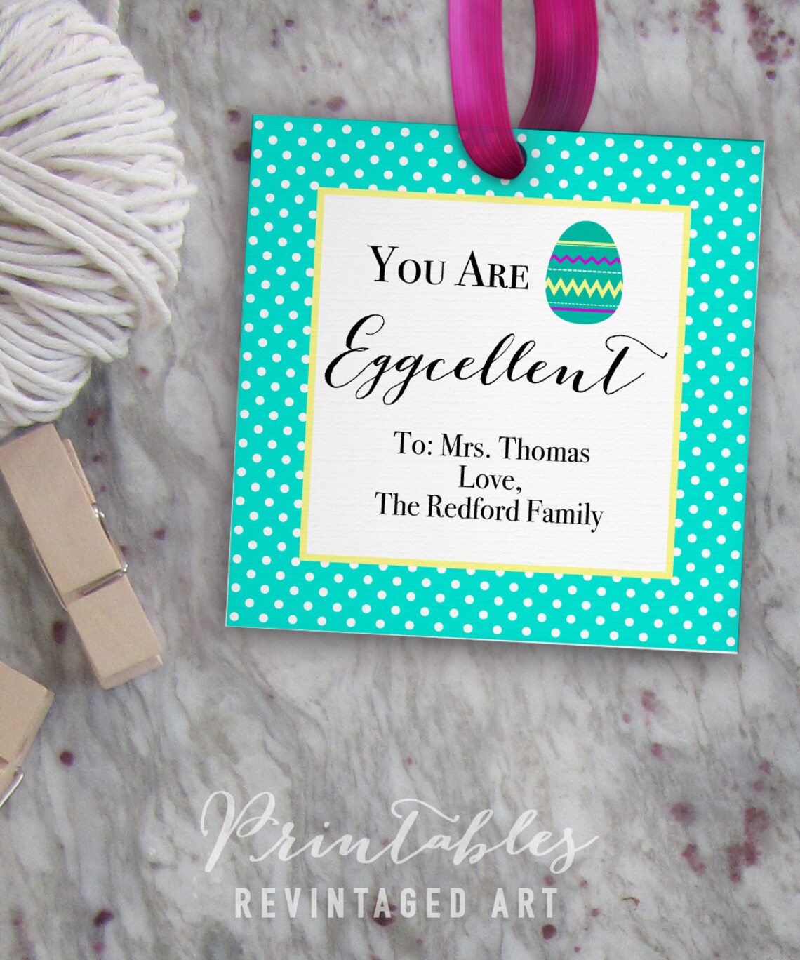 Easter Egg Tags You Are Eggcellent // for Friends Mentor | Etsy