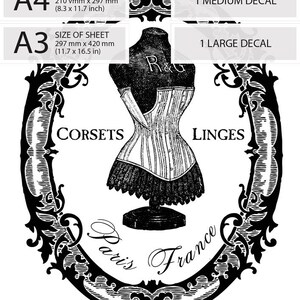 Water Decal Print Transfer to Furniture, Wood or Paper – Vintage French ...