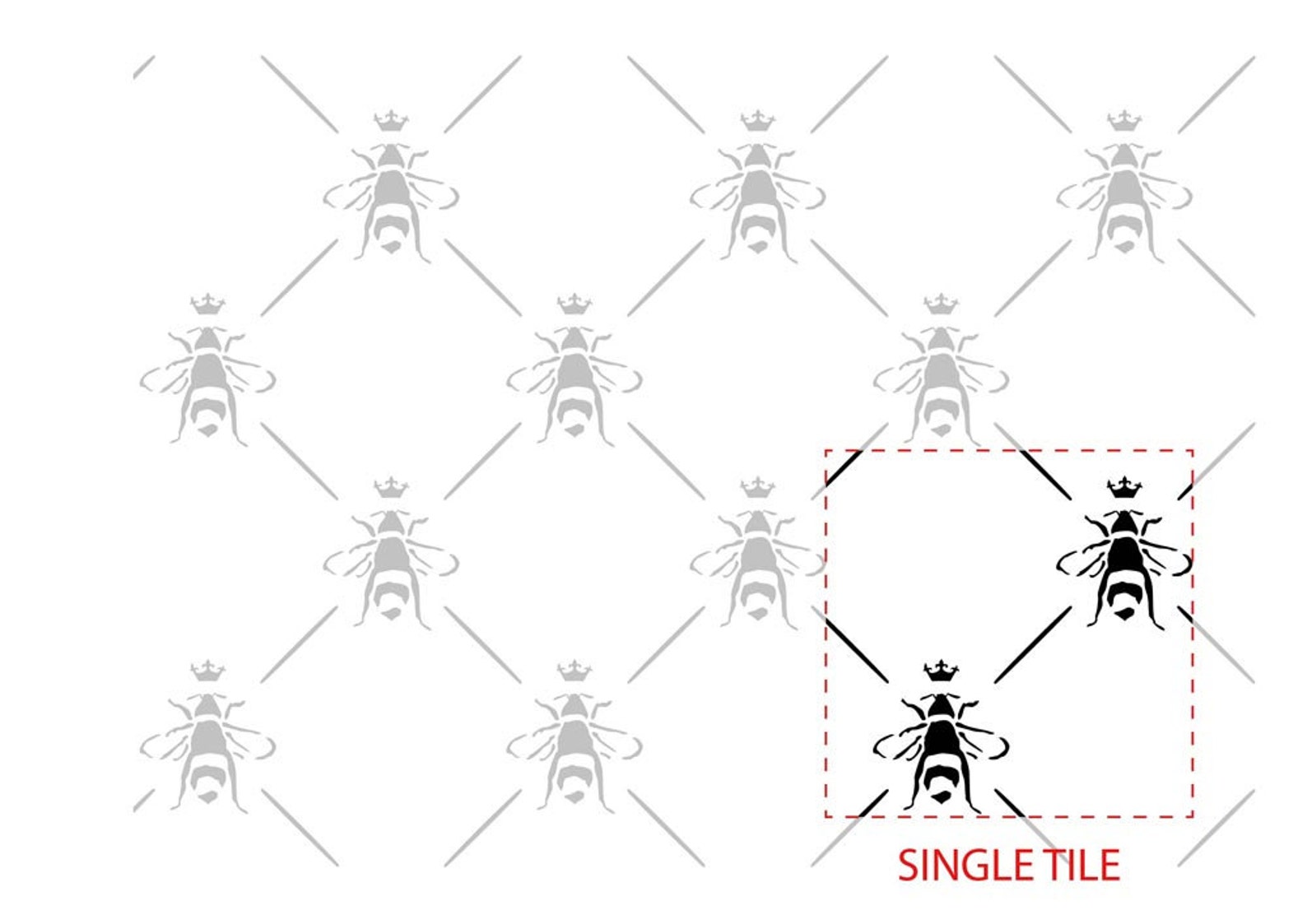 Shabby Chic STENCIL: Wall Stencil French Bee Queen Bee Pattern - Etsy