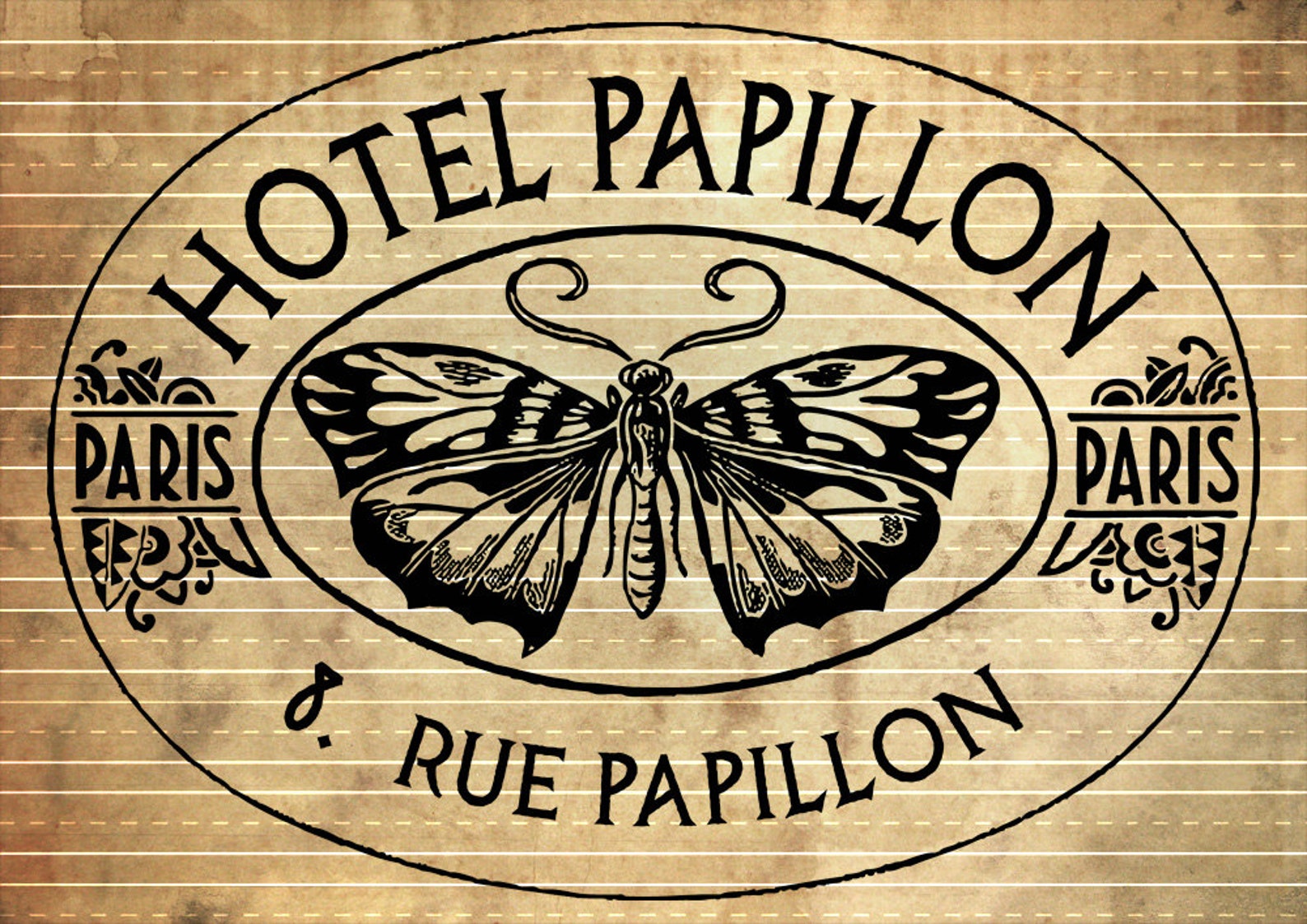 INSTANT DOWNLOAD French Vintage Hotel Label Print Transfer | Etsy