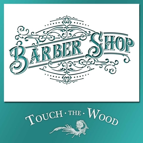 Barber Shop Advert Stencil for Furniture Wall DIY Projects | Etsy