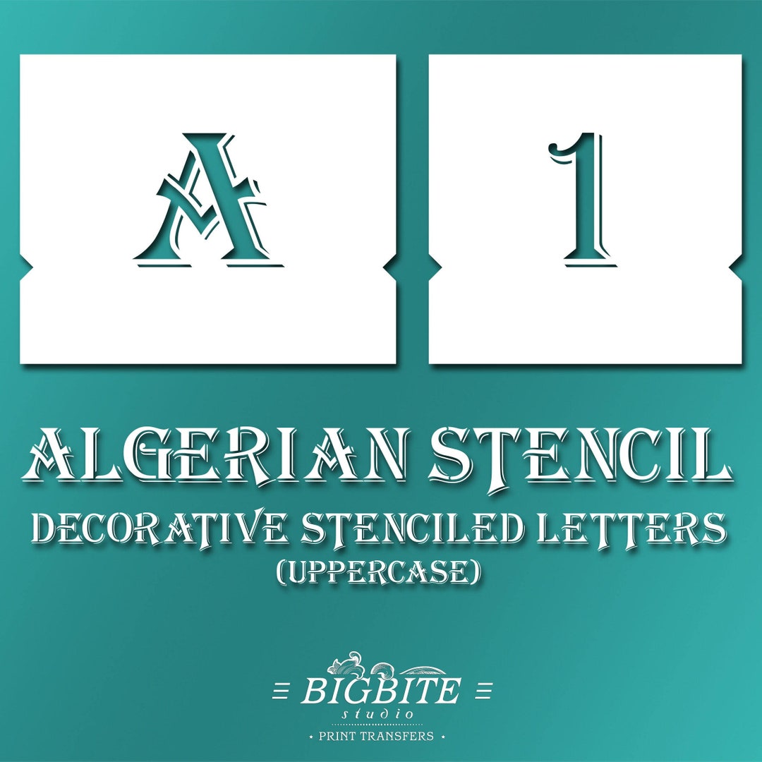 Algerian Stencil Font – Decorative UPPERCASE Letters Alphabet ...