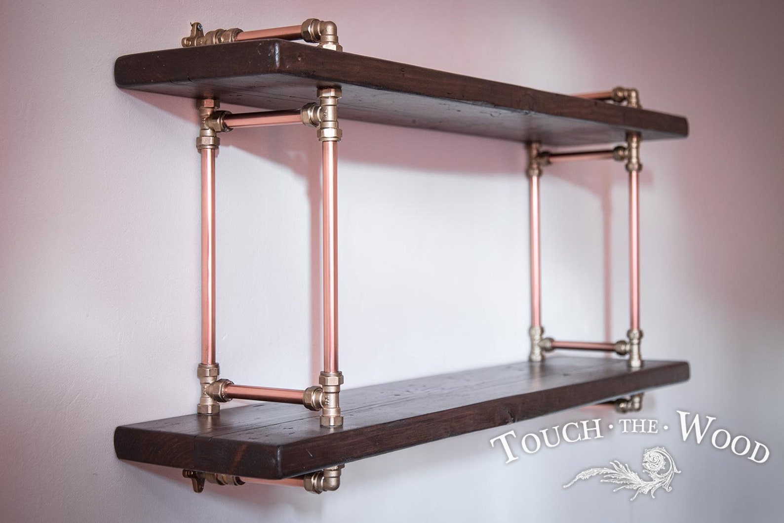 Brass & Copper Pipe Shelf Reclaimed Wood Steampunk House - Etsy