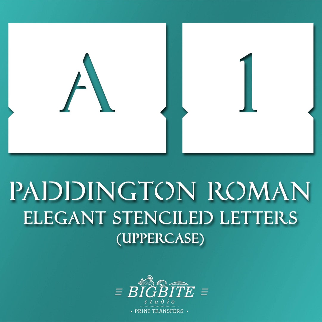 Elegant Stenciled Letters – Font Paddington UPPERCASE Alphabet #069 - Etsy