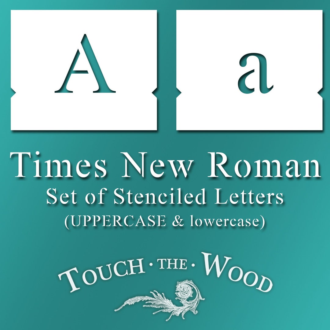 Times New Roman Stencil Font – Lowercase and UPPERCASE Lettering ...