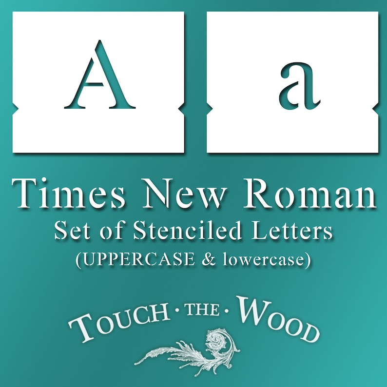 Times New Roman Stencil Font – Lowercase and UPPERCASE Lettering ...
