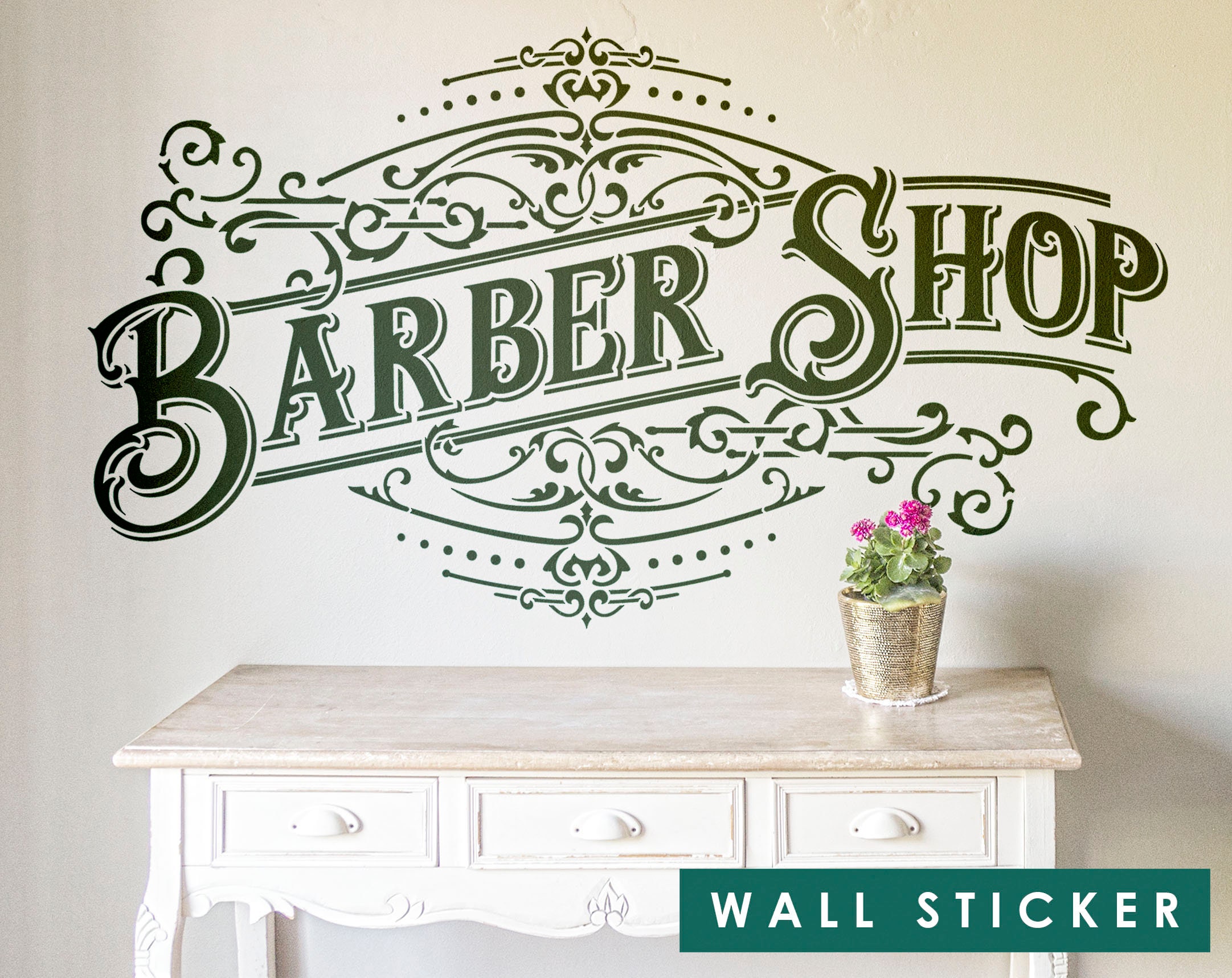 Wall & Window Sticker Barber Shop Victorian Sign Retro Vintage - Etsy UK