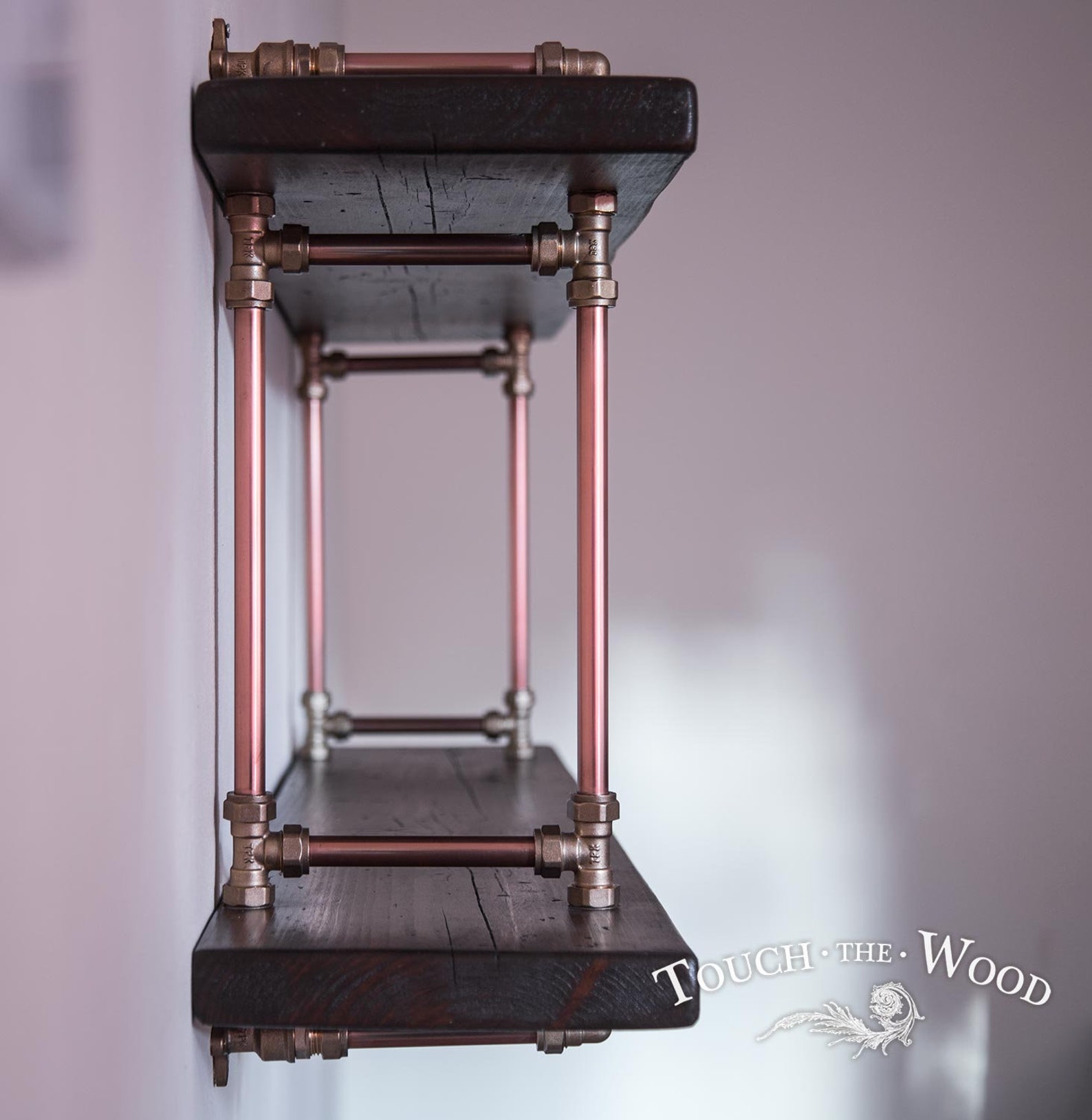 Brass & Copper Pipe Shelf - Reclaimed Wood Steampunk House Decor - Etsy