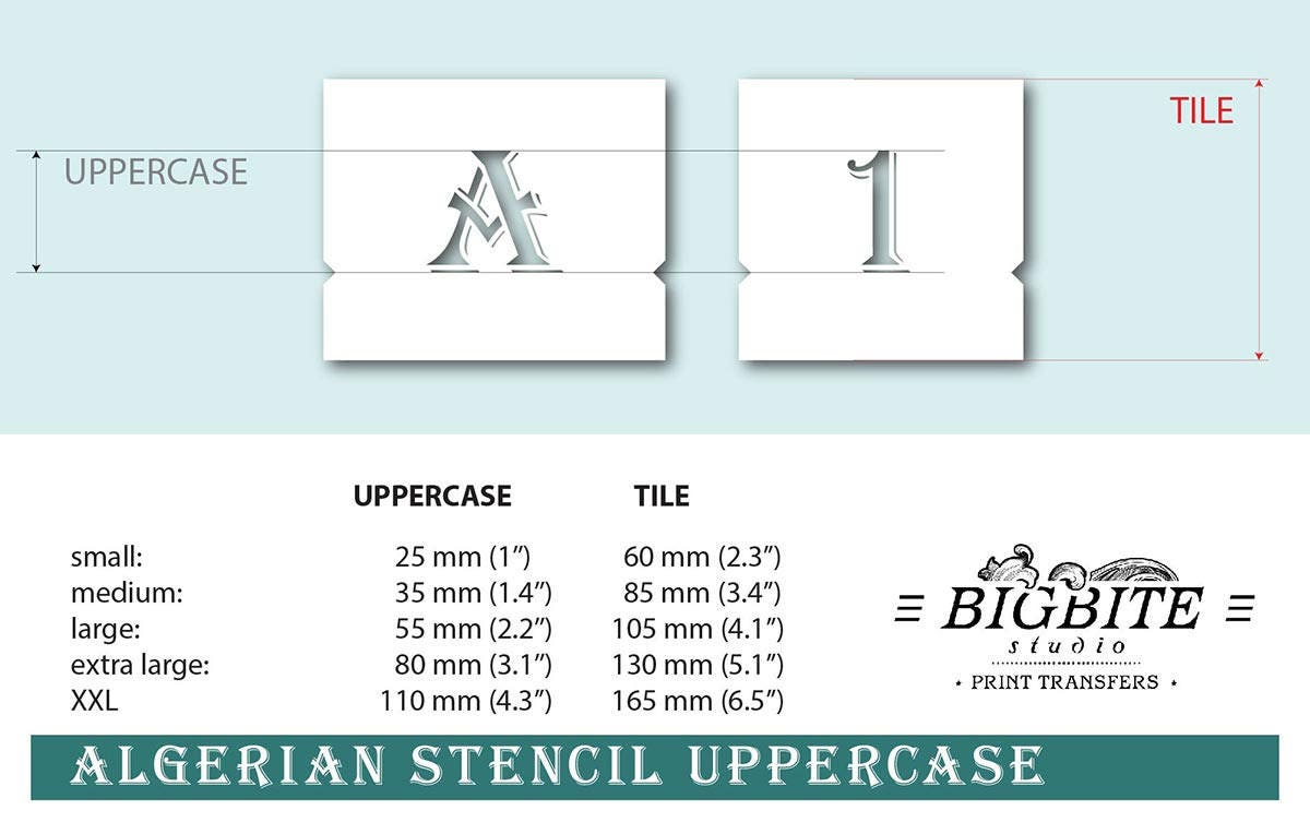 Algerian Stencil Font Decorative UPPERCASE Letters Alphabet - Etsy UK