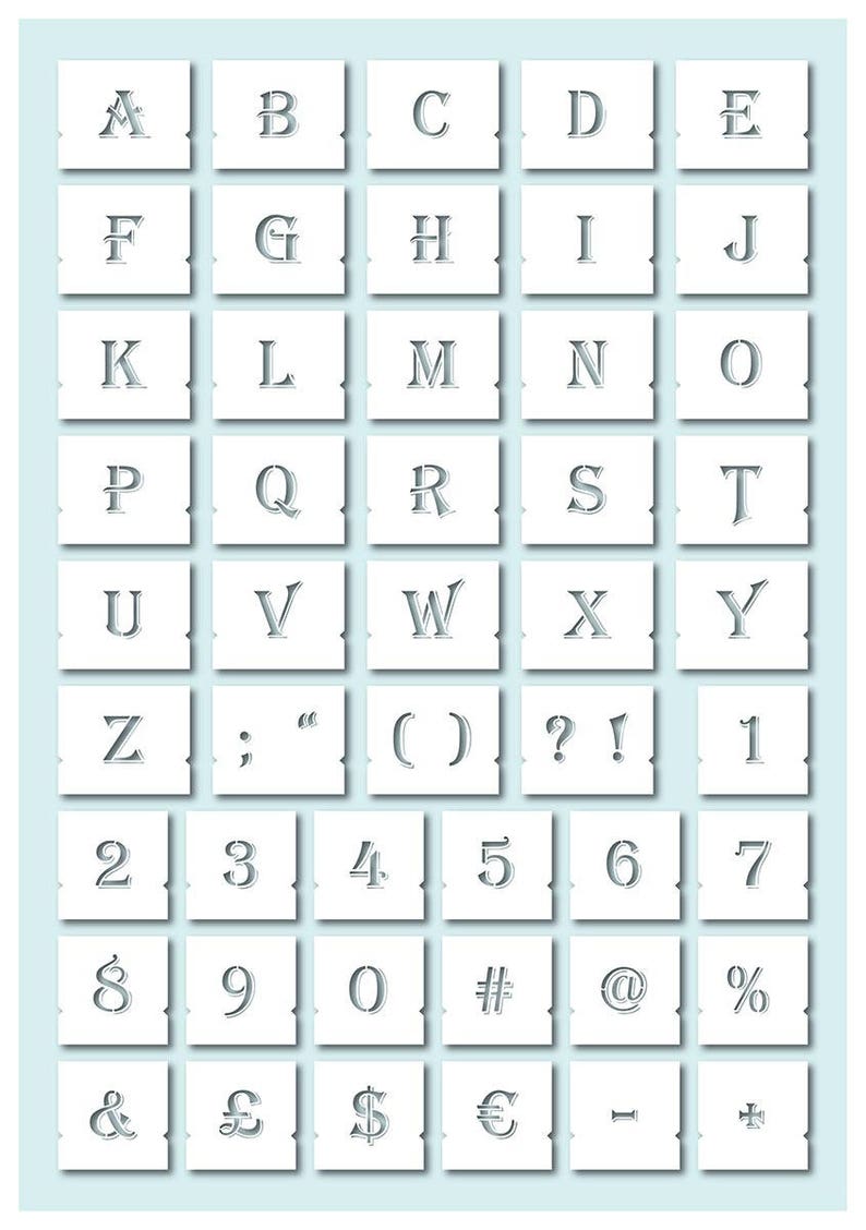 Algerian Stencil Font Decorative UPPERCASE Letters Alphabet - Etsy