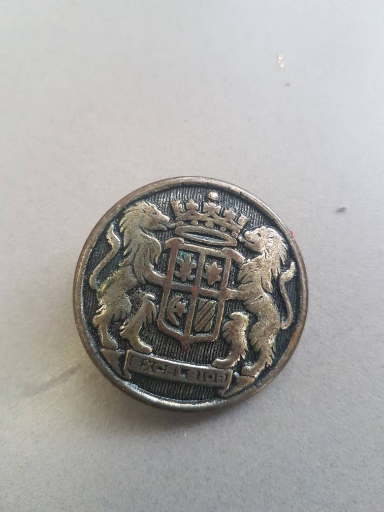 One Large Statement Button With Coat of Arms Excelsior - Etsy Australia