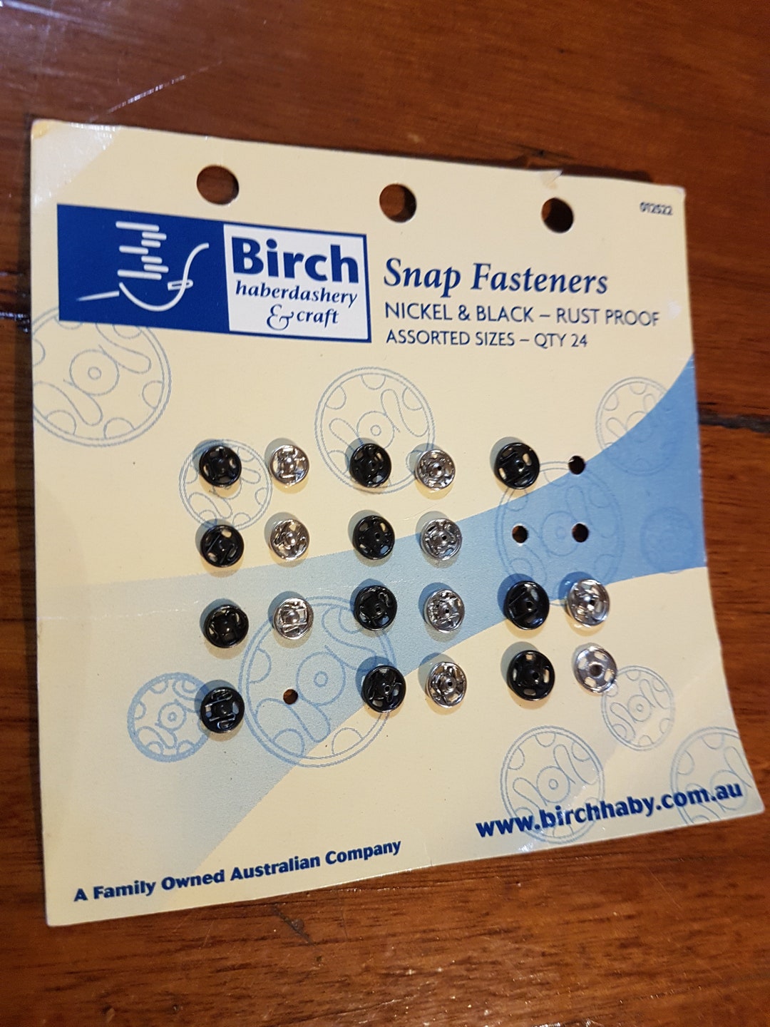Birch Snap Fasteners, Vintage Sewing and Craft Supplies, Original ...