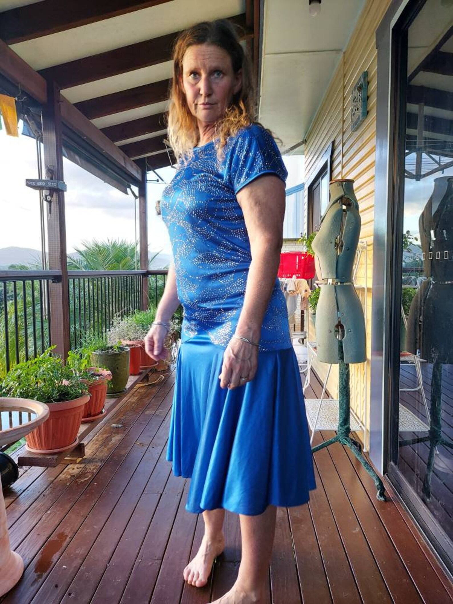 Blue Dress Vintage, Blue Dress, Blue Diamonte Dress, Long Blue Dress ...