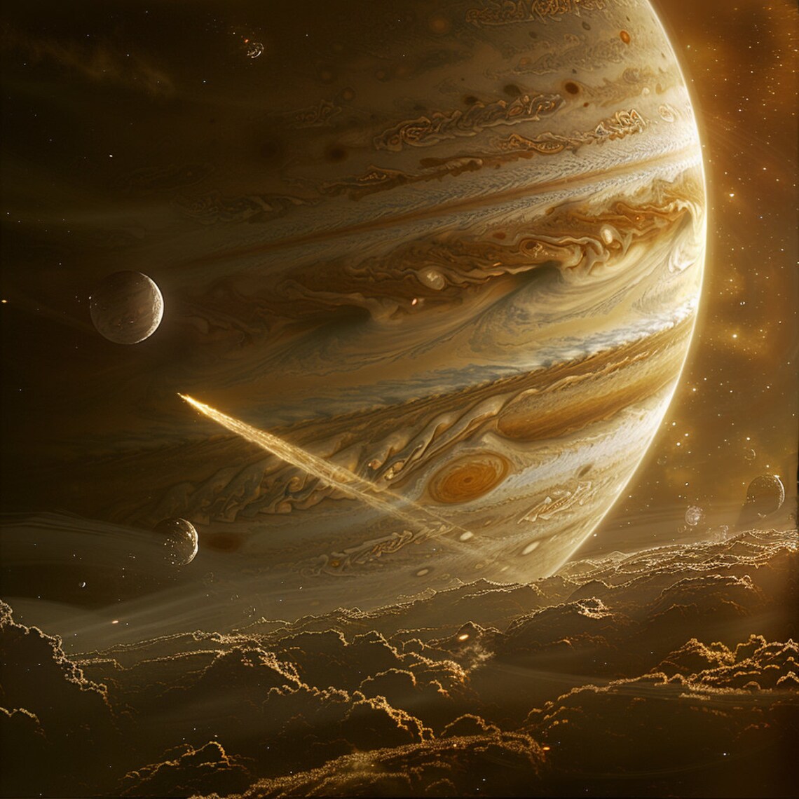 Jupiter From a Moon - Digital Download - Printable Art - Jupiter Art ...