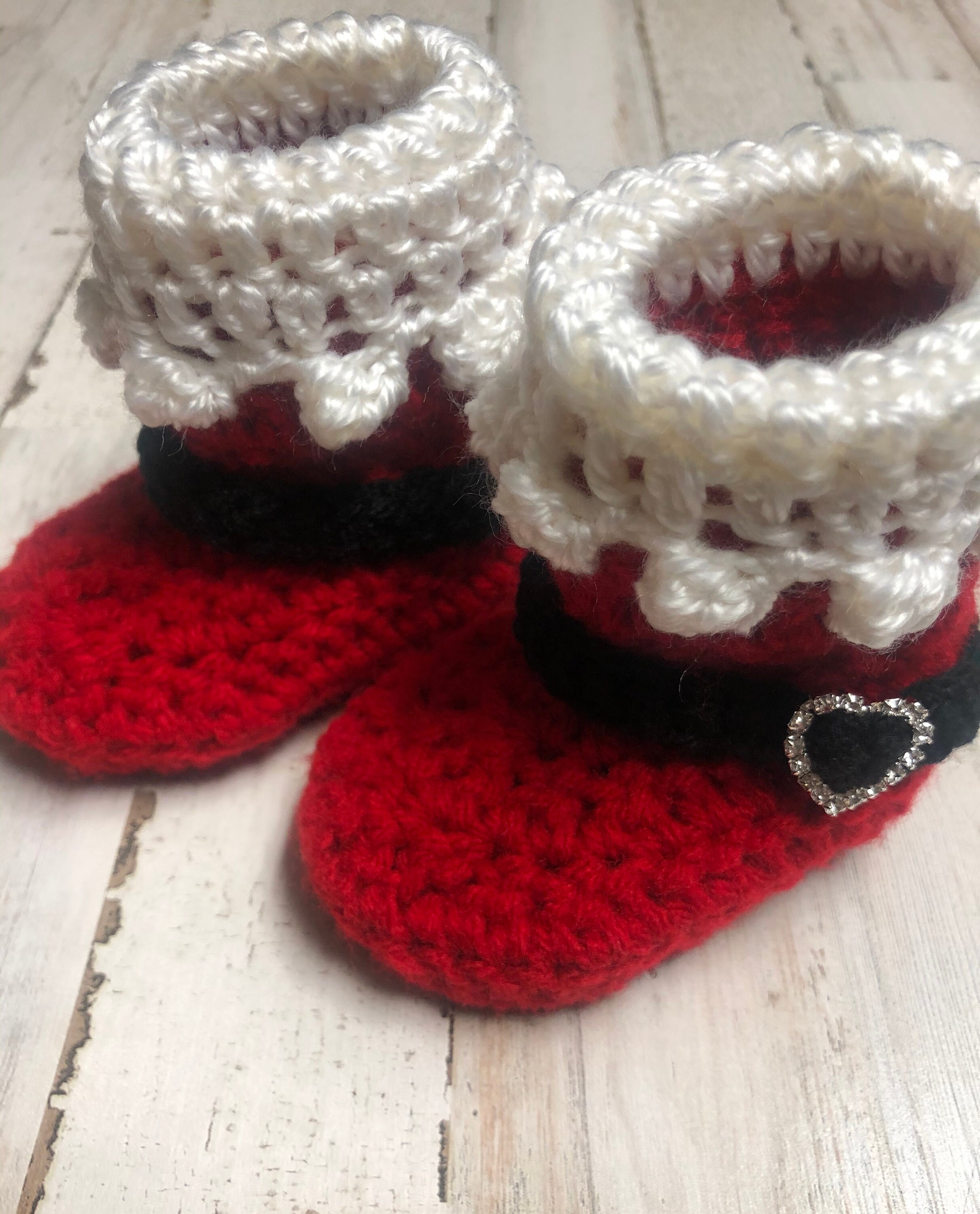 Baby Santa Boots/booties Crocheted Infant Christmas Booties | Etsy