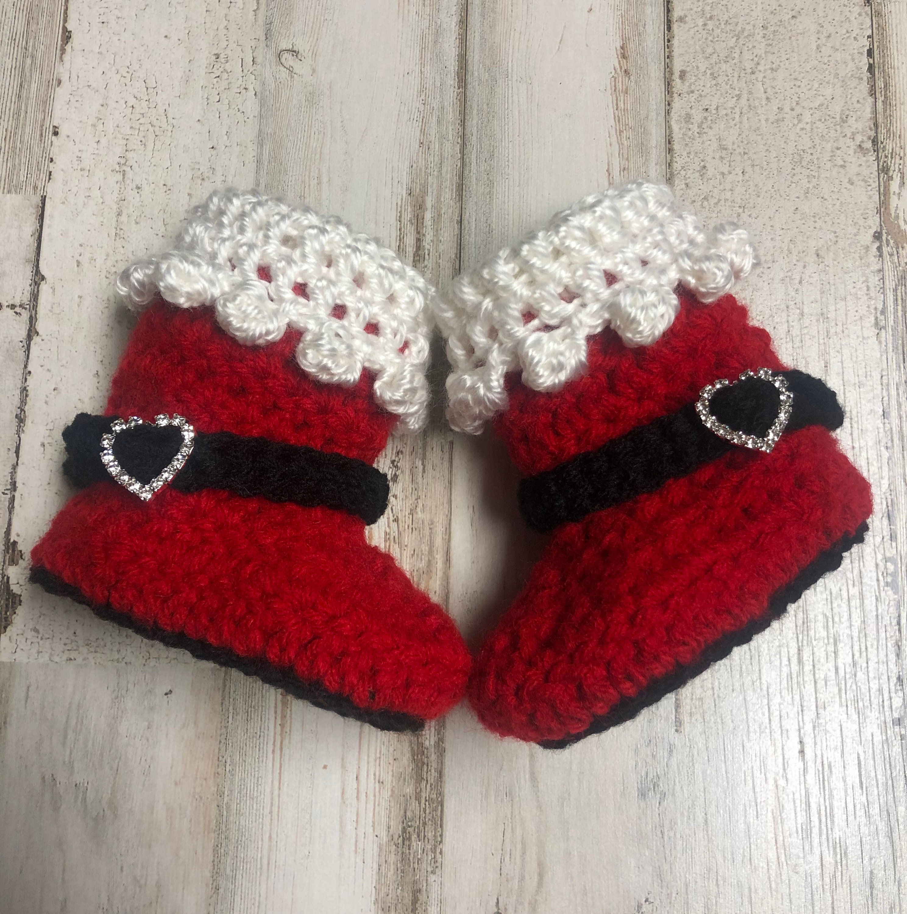 Baby Santa Boots/booties Crocheted Infant Christmas Booties | Etsy