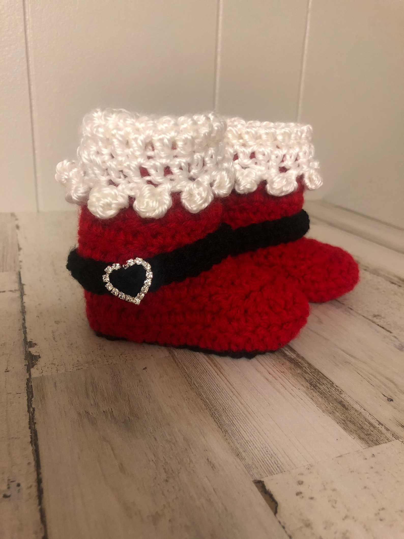 Baby Santa Boots/booties Crocheted Infant Christmas Booties | Etsy