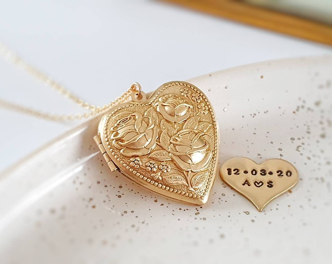 Large Heart Locket Gold Heart Locket Large Heart Necklace - Etsy