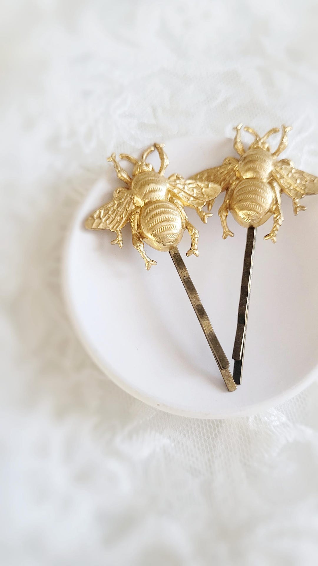 Brass Bee Hair Clips, Nature Lover Gift, Garden Wedding Hair Accessory ...