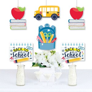 Back to School - Backpack, School Bus, Apple and Books Decorations Diy ...