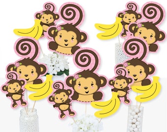 Girl Monkey Baby Shower - Etsy