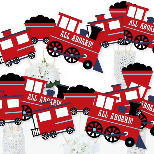 Railroad Party Crossing Centerpiece Sticks Steam Train - Etsy