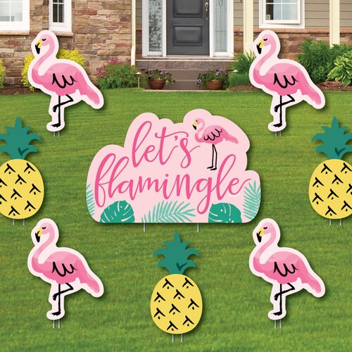 Pink Flamingo Welcome Yard Sign Birthday Baby or Bridal | Etsy