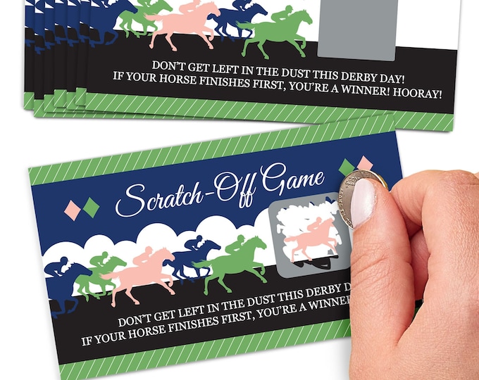 Kentucky Horse Derby - Scratch off Game Cards - Horse Race Party ...