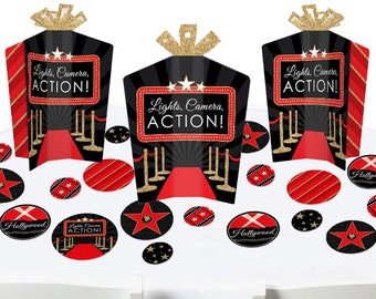 Film Reel Stars Movie Hollywood Theme Inspired Personalize Table Number ...