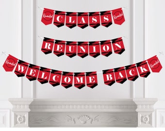 Reunited Red - Personalized School Class Reunion Party Banner - Etsy