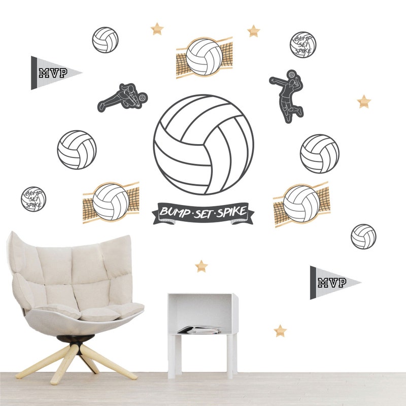 Volleyball Wall Decal - Etsy