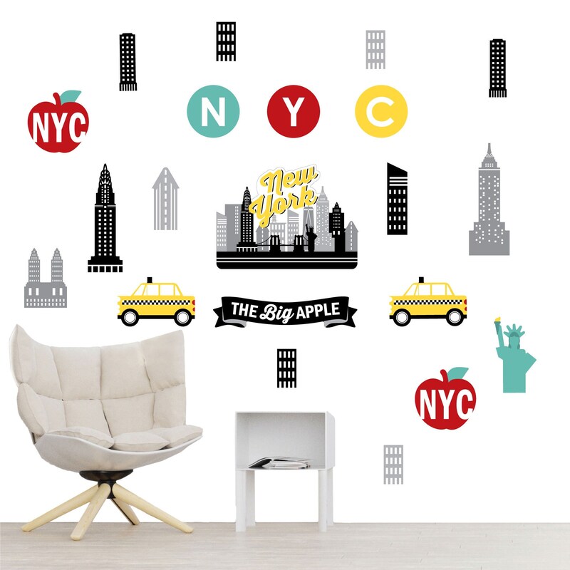 Cityscape Wall Decal - Etsy