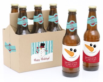 Jolly Santa Claus Christmas Beer Labels Holiday Gifts 6 | Etsy