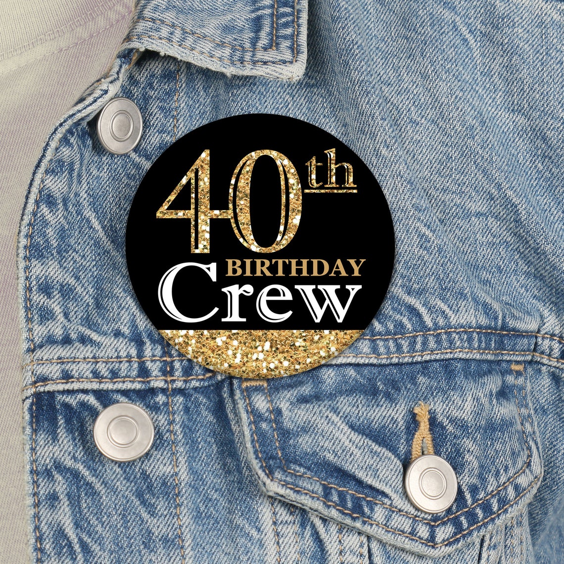 Adult 40th Birthday Gold 3 Inch Birthday Party Badge - Etsy