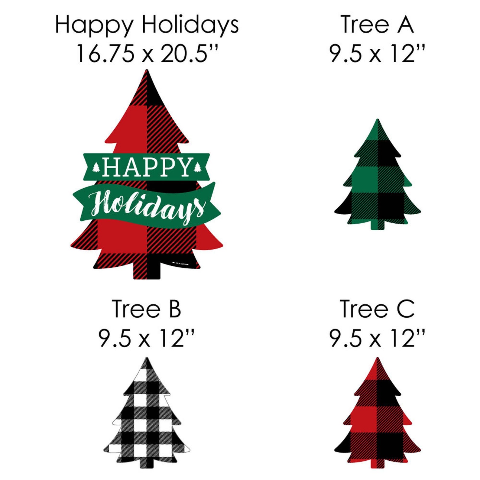 Holiday Plaid Trees Yard Sign and Outdoor Lawn Decorations - Etsy