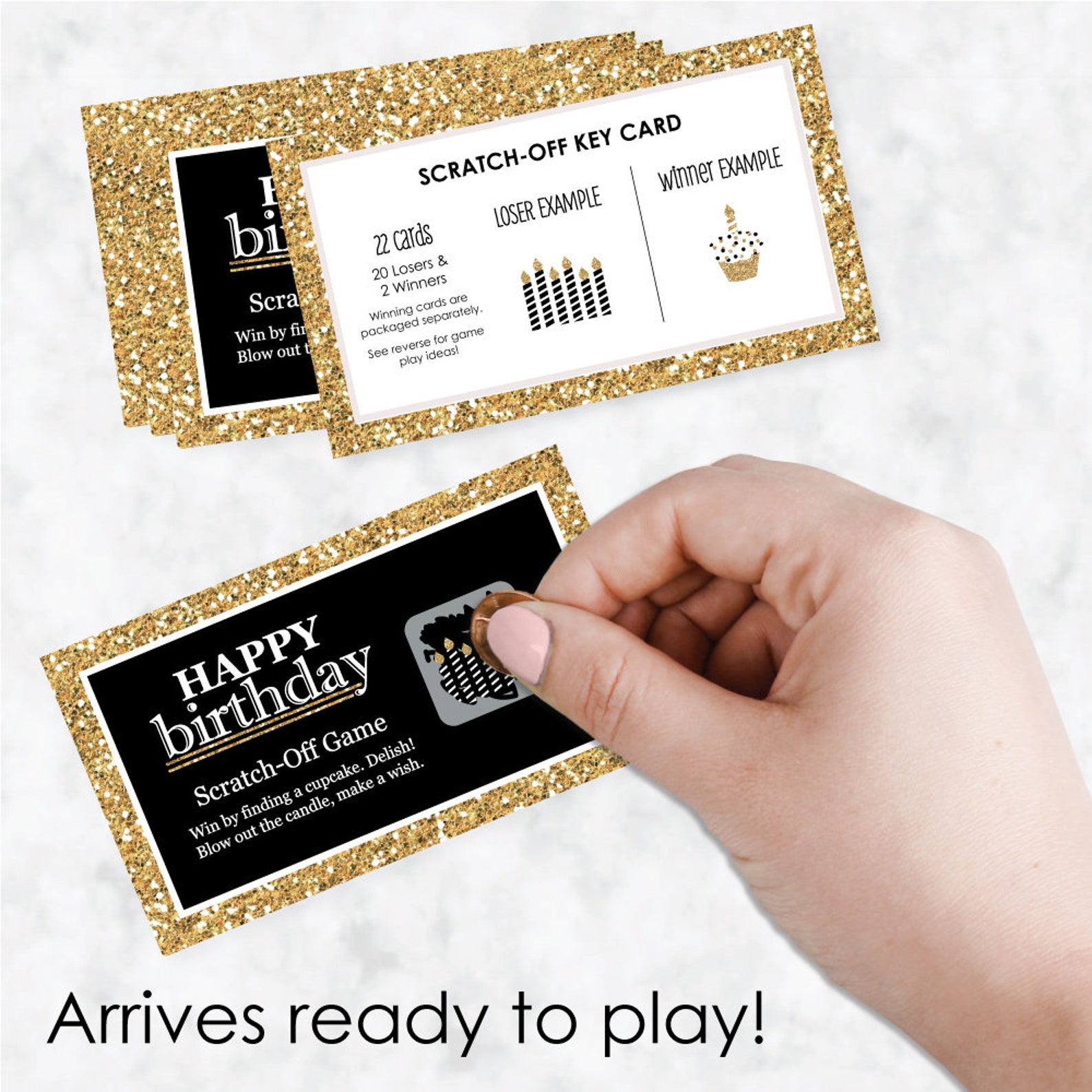 Happy Birthday - Gold Party Scratch off Game - Adult Happy Birthday ...