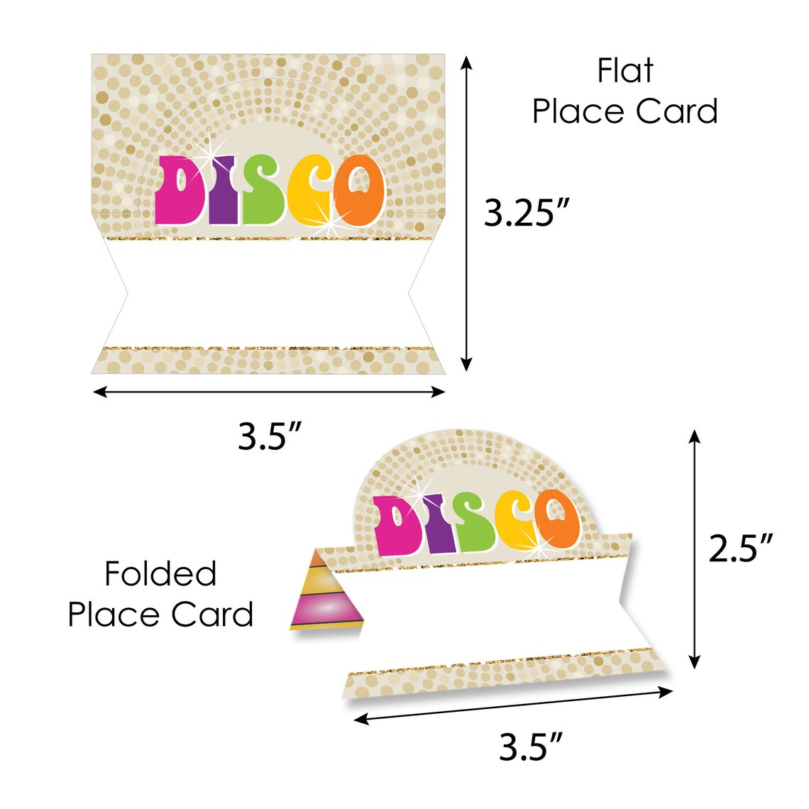 70's Disco 1970s Disco Fever Party Tent Buffet Card - Etsy