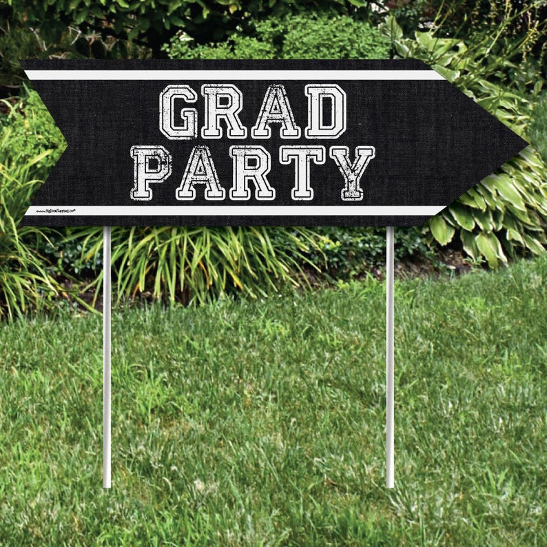 All Star Grad - Graduation Party Sign Arrow - Double Sided Directional ...