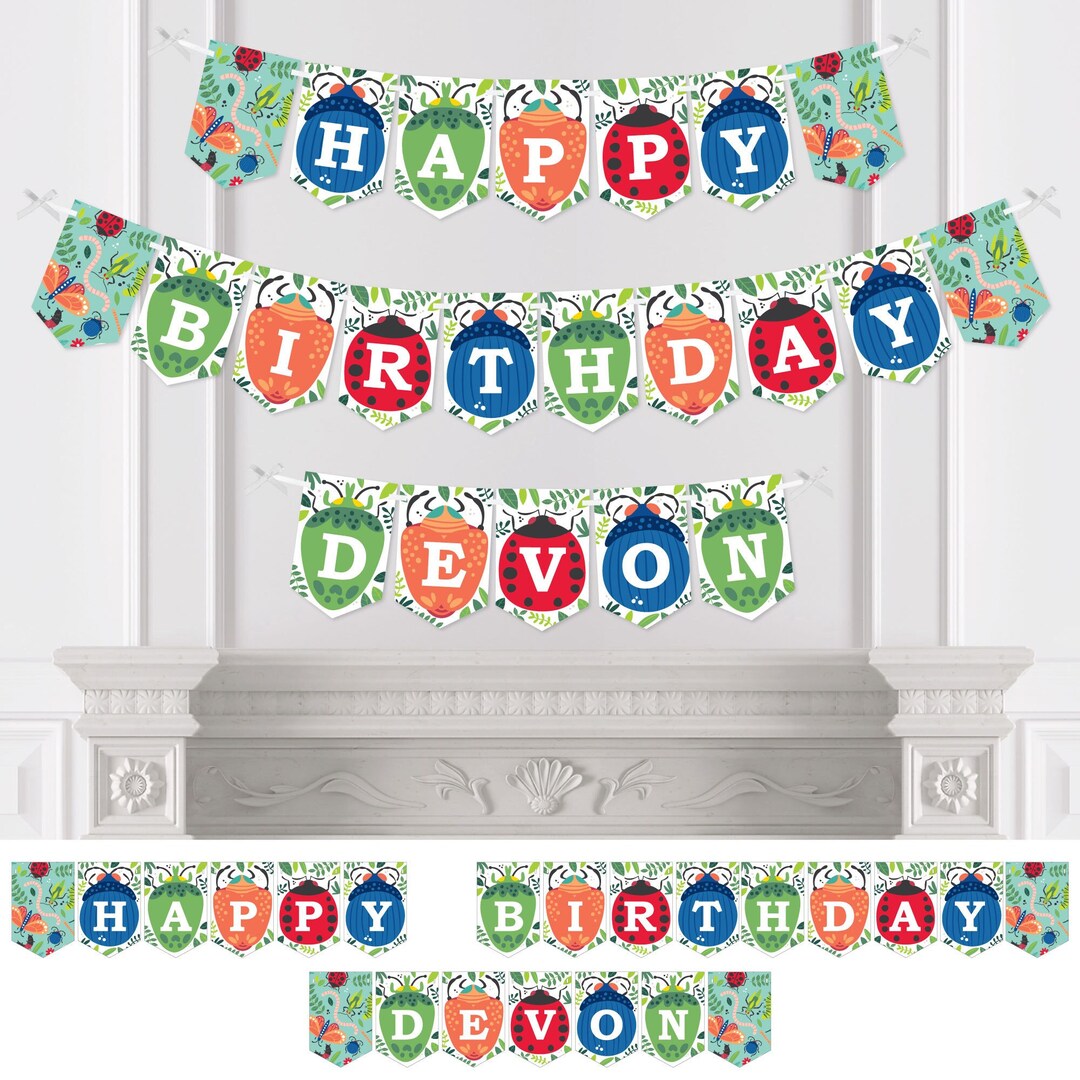 Personalized Buggin' Out - Custom Bugs Birthday Party Bunting Banner ...