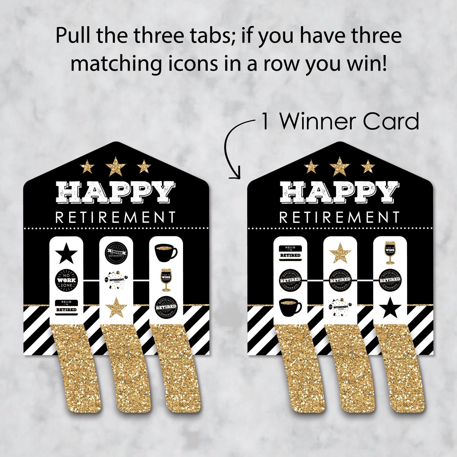 Happy Retirement - Retirement Party Game Pickle Cards - Pull Tabs 3-in ...