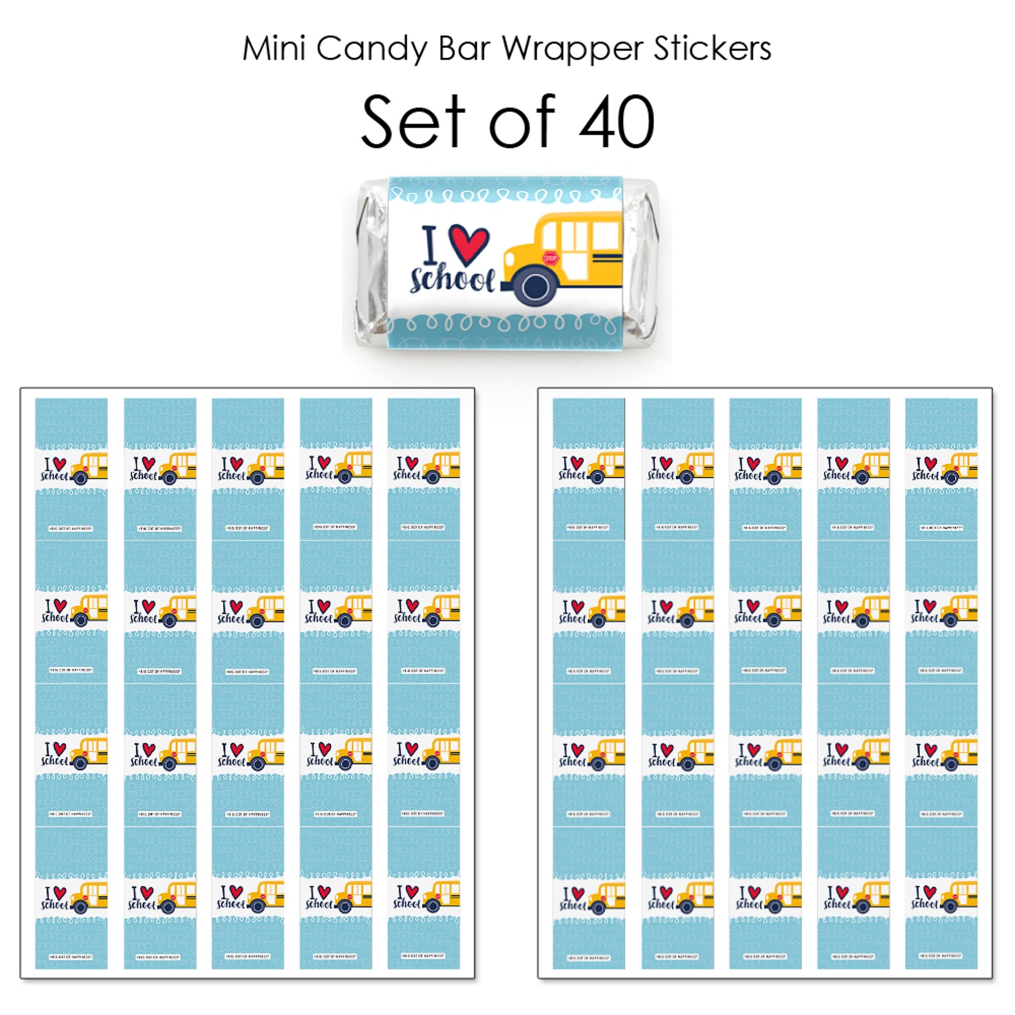 Back to School Mini Candy Bar Wrapper Stickers First Day - Etsy