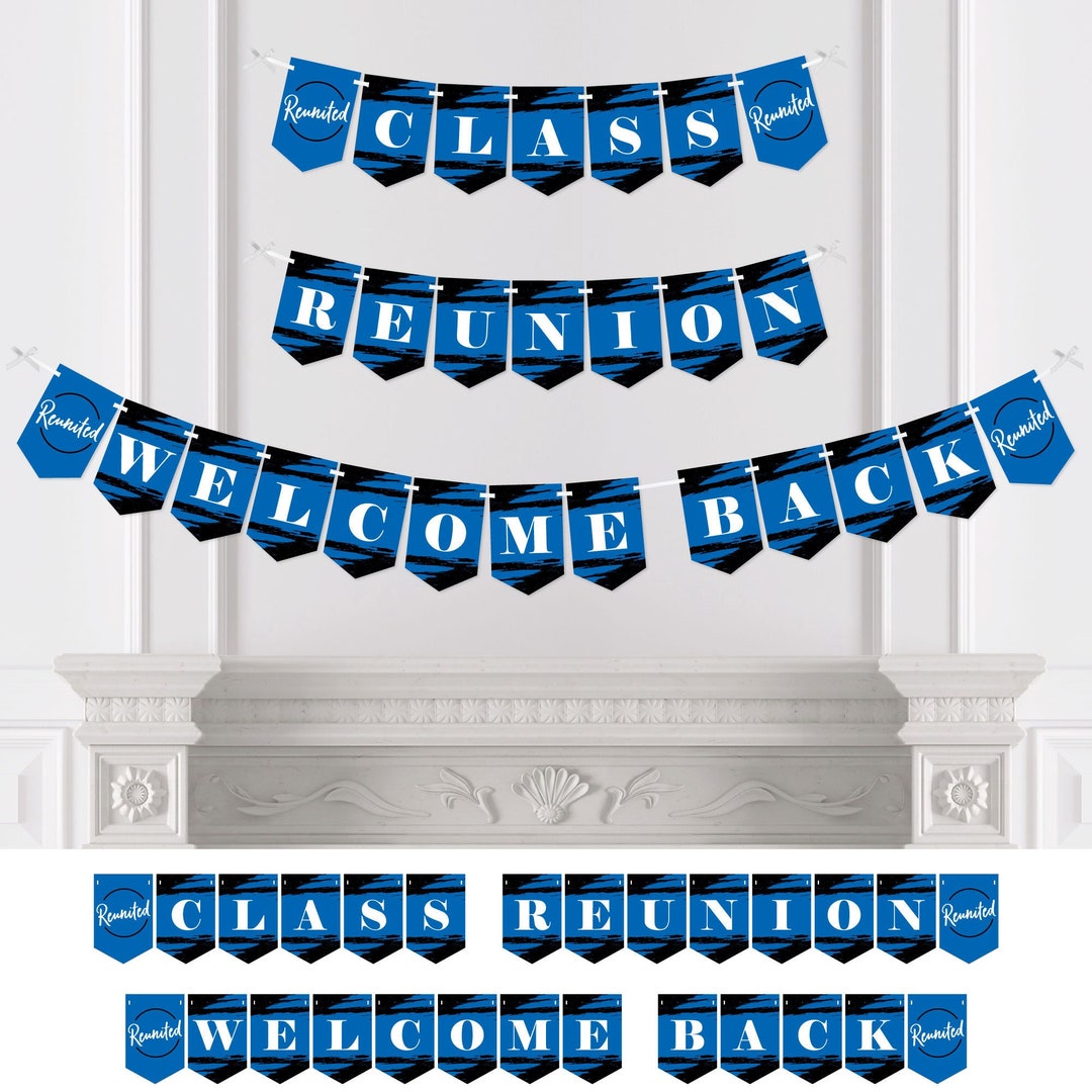 Reunited Blue - Royal Blue School Class Reunion Party Bunting Banner ...