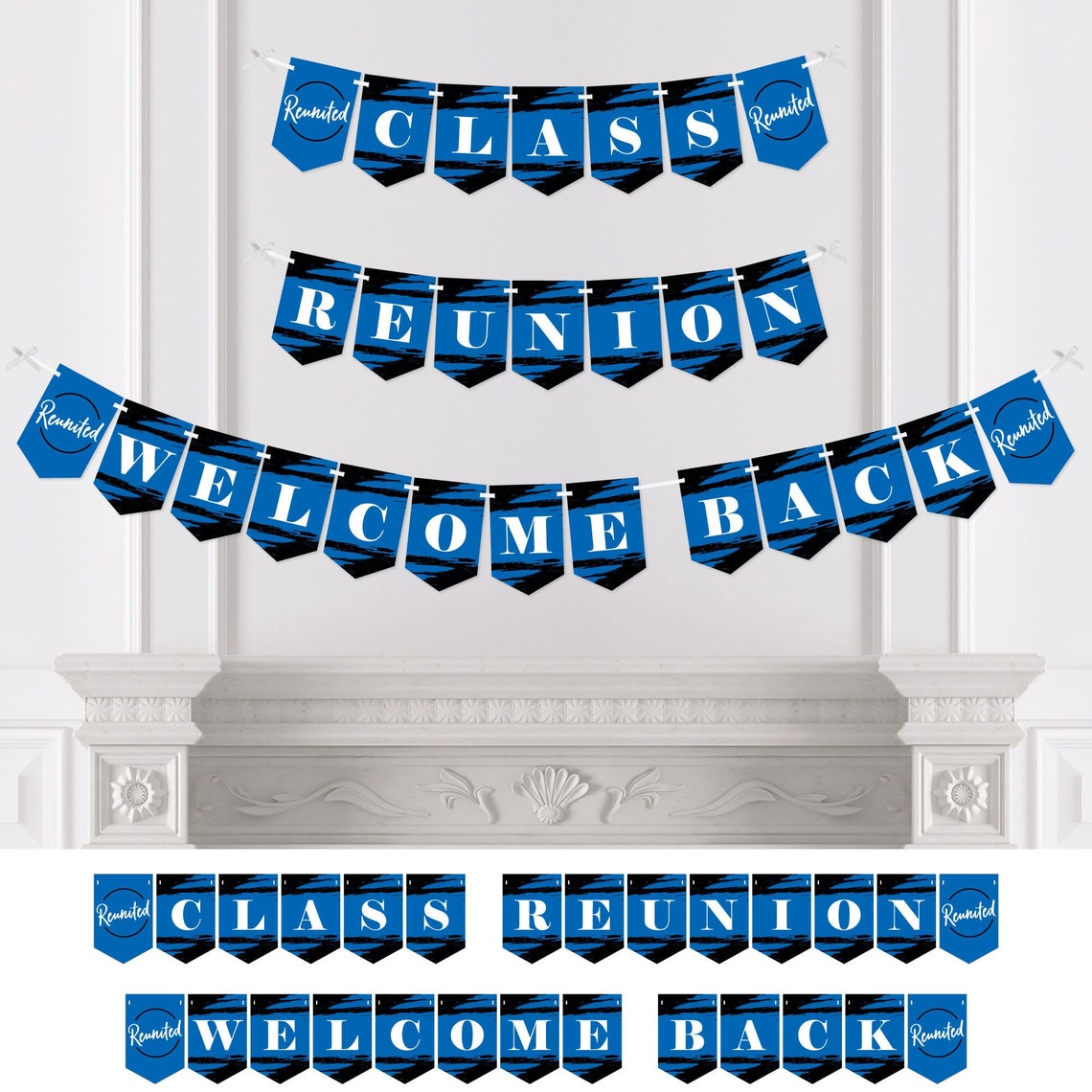 Reunited Blue Royal Blue School Class Reunion Party Bunting - Etsy