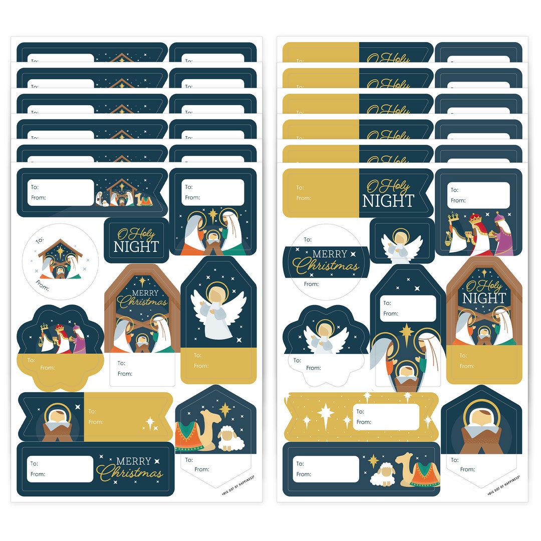 Holy Nativity - Assorted Manger Scene Religious Christmas Gift Tag ...