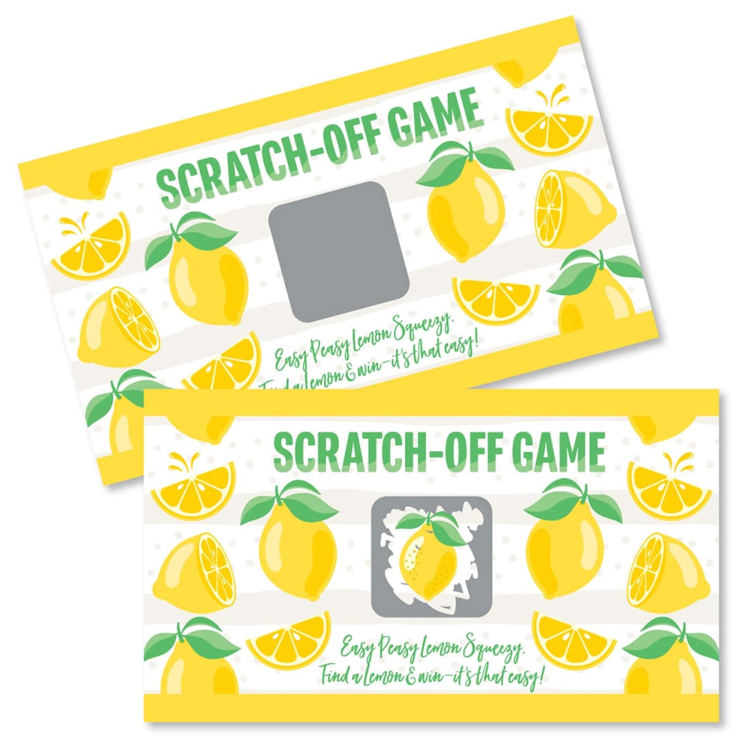So Fresh - Lemon - Citrus Lemonade Party Game Scratch off Cards - 22 ...