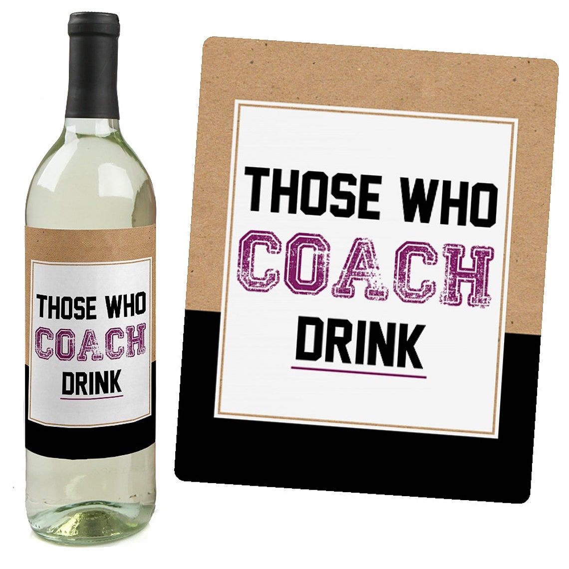 Coach Appreciation Gift Wine Bottle Label Stickers Coach | Etsy