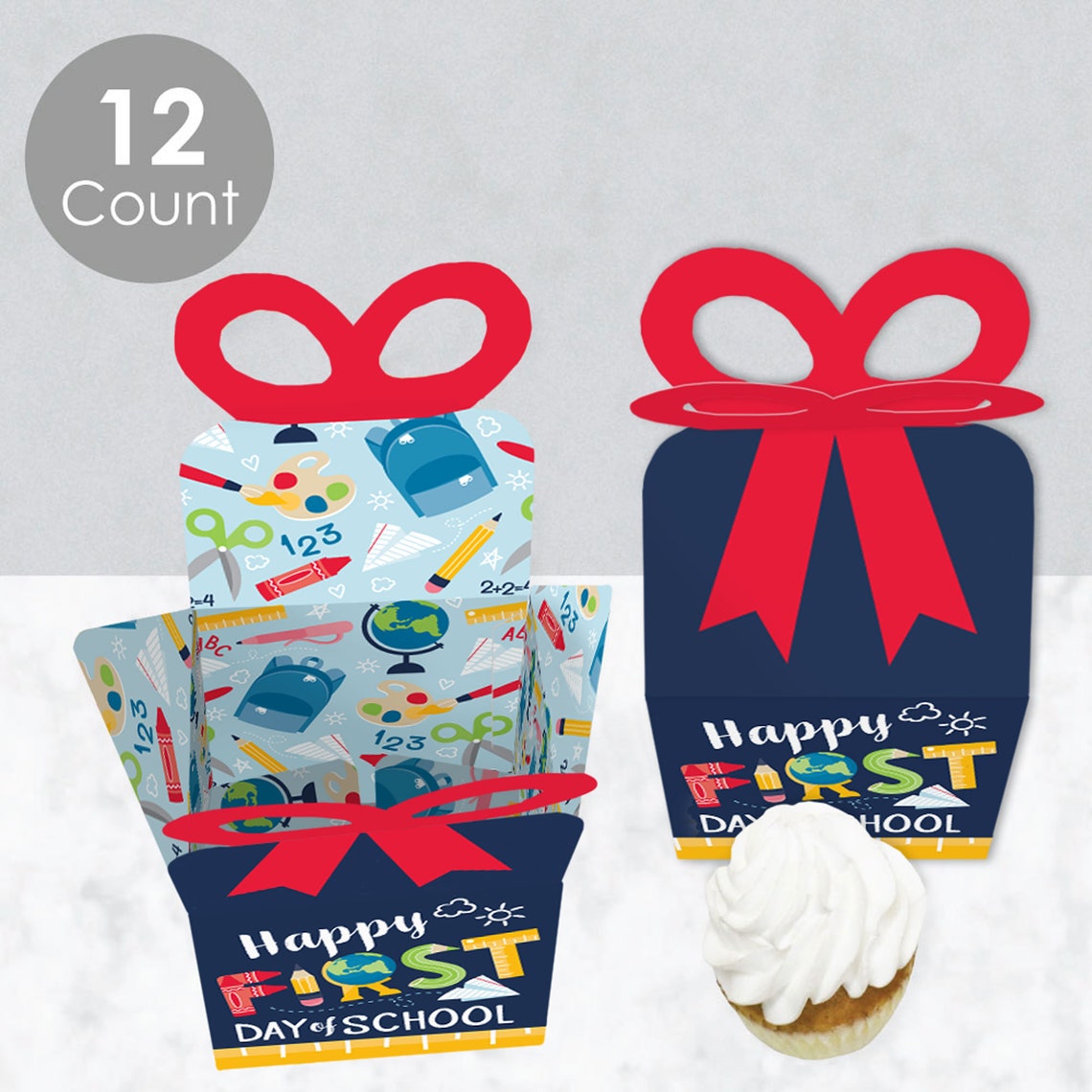 First Day of School Square Favor Gift Boxes Back to School - Etsy