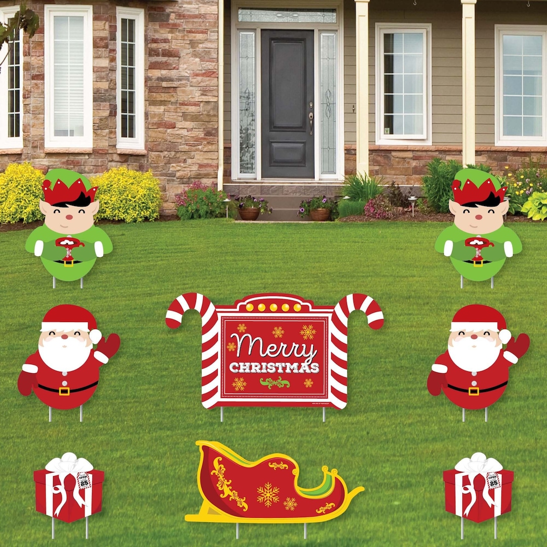 Jolly Santa Claus - Merry Christmas Yard Sign and Outdoor Lawn ...