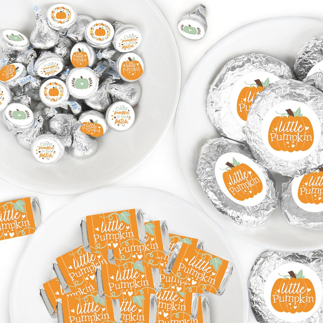 Little Pumpkin - Mini Candy Bar Wrappers, Round Candy Stickers ...